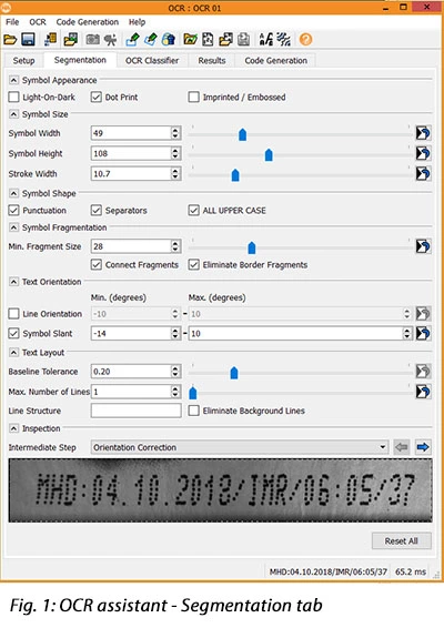 OCR Segmentation in MVTec HALCON