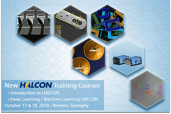 Dates for new HALCON Training Seminars: Oct. 17 and 18, 2018
